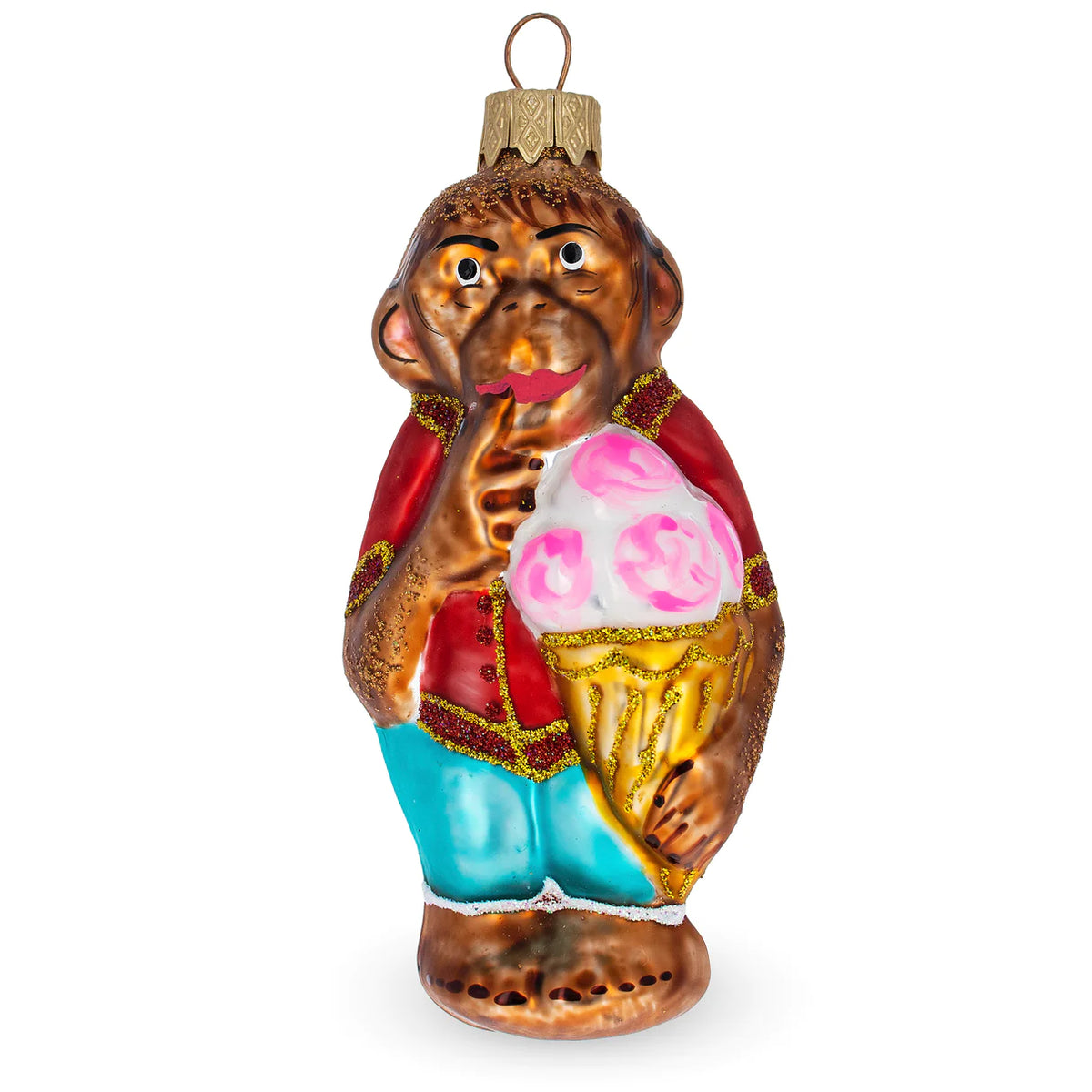 Strawberry Ice Cream Cone Monkey Ornament PS – Beads of Paradise