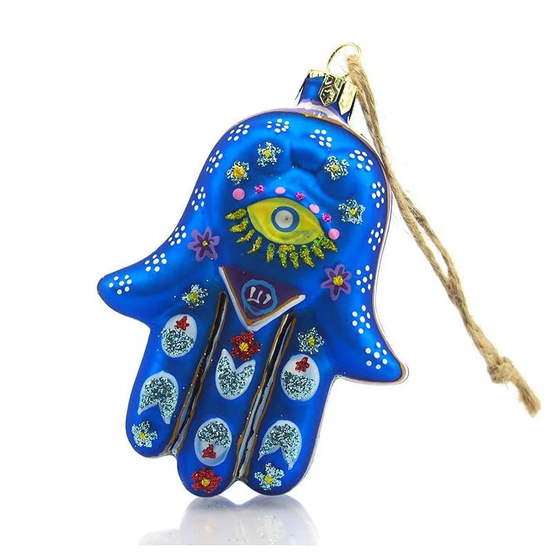 Hand of Fatima/Hamsa Glass Ornament, C – Beads of Paradise