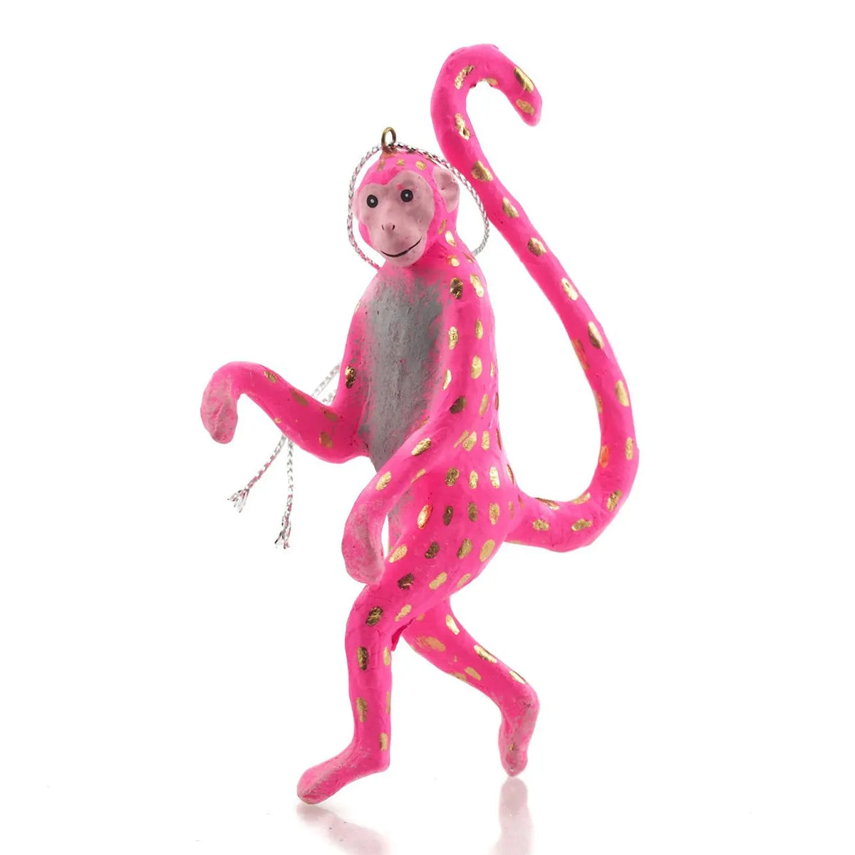 Curious Pink Monkey Handmade Ornament, B – Beads of Paradise