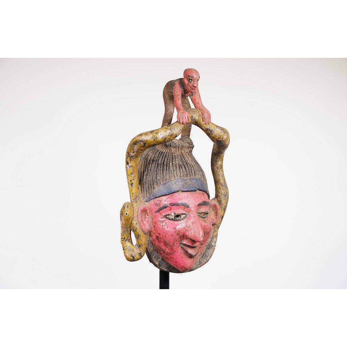 Tiv Festival Mask With Man Holding Snake, Nigeria #1116 – Beads of Paradise