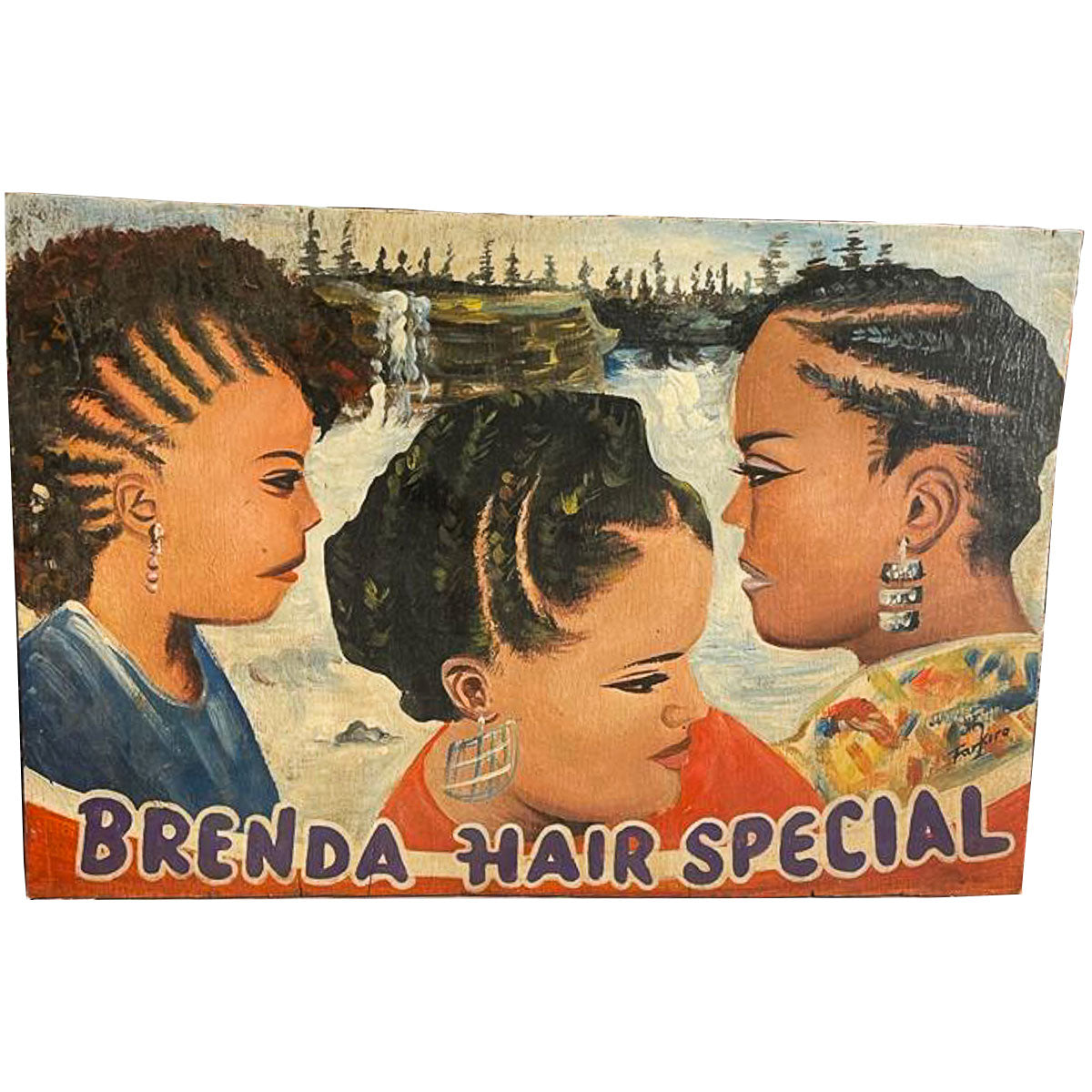 "Brenda Hair Special" Hand-Painted African Barber Shop Sign #621 ...