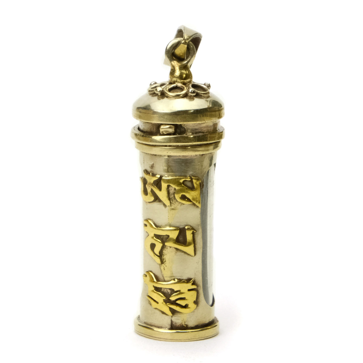 Gau Window Locket Cylinder Ohm Mani Padme Ohm Mantra Small Size # 69 ...