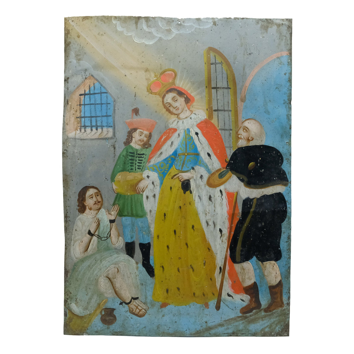 19th Century Mexican Santa Eduviges de Augustin Barajas "The Skimpy Pa ...
