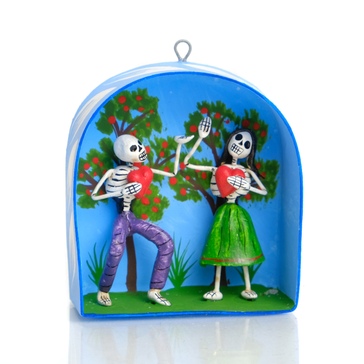 Romance In The Park Skeleton Couple Sm. Arch Retablo #1 – Beads of Paradise
