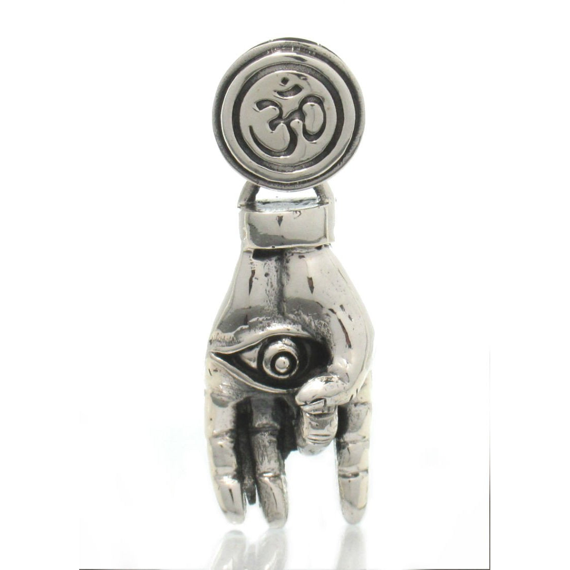 Sterling Silver Hand Mudra Ohm Pendant – Beads of Paradise