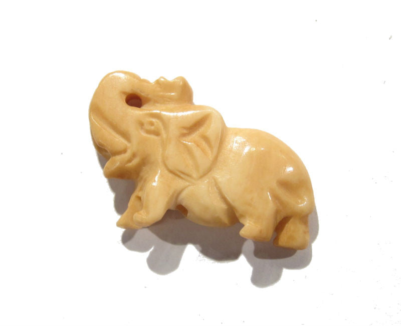 "Obstacle Removing" Elephant Hand Carved Cow Bone Pendant – Beads of ...