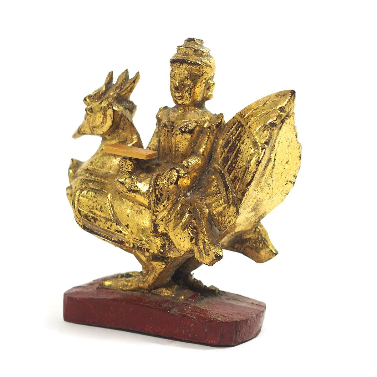 Saraswati Goddess Golden Leaf Figure Small from Burma known as Thurath ...