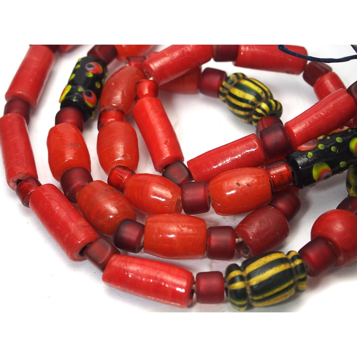 Yoruba "Ateyun" Powder Glass "Coral" Heirloom Beads from Nigeria ca.19 ...