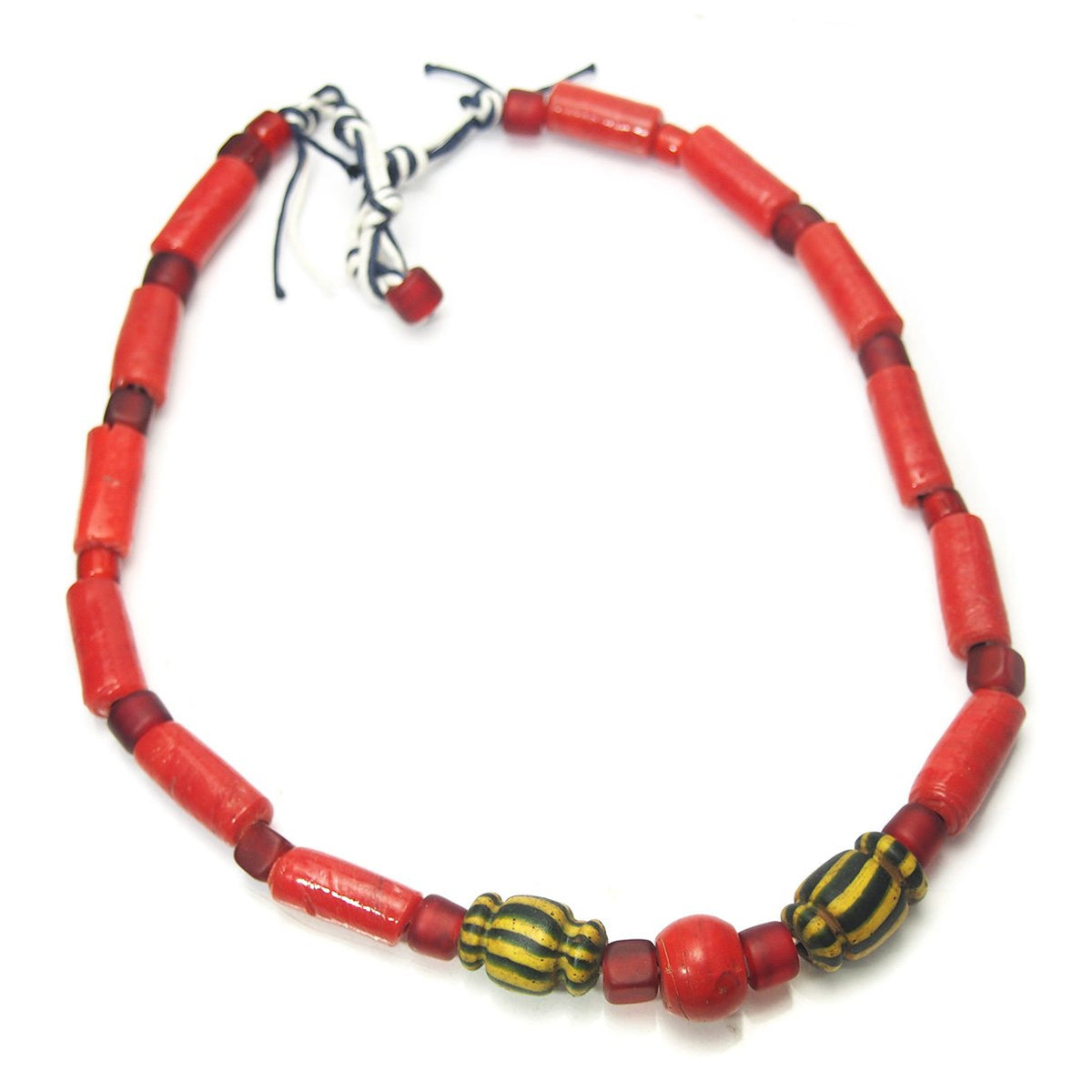 Yoruba "Ateyun" Powder Glass "Coral" Heirloom Beads from Nigeria ca.19 ...