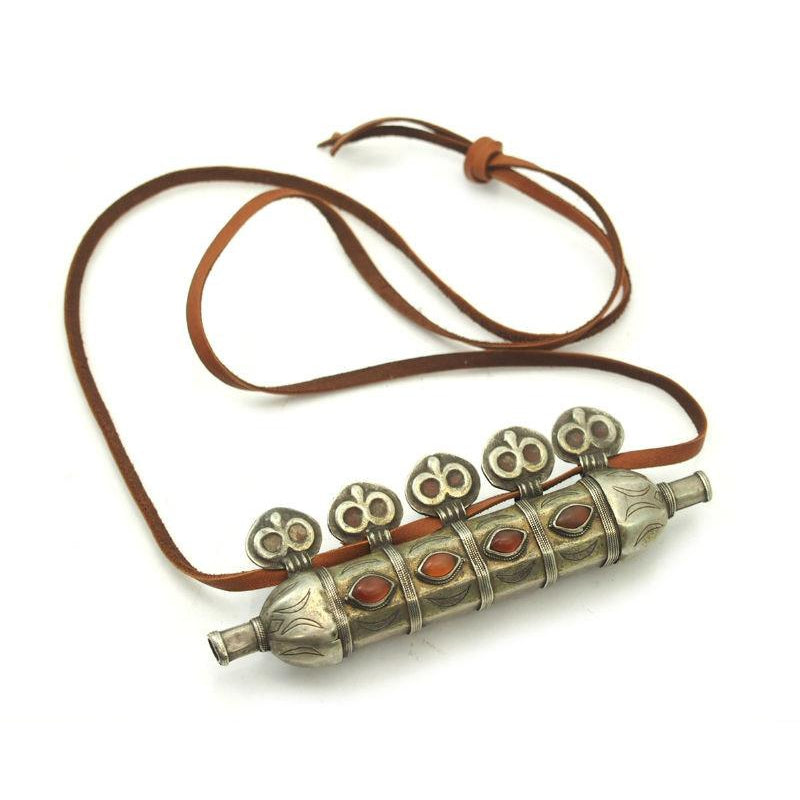 Turkmen Amulet Case Ram's Horn Shape Antique-22 – Beads of Paradise