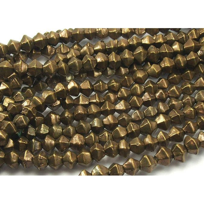 Indian Antique Hexagonal Brass Bicones Large Strand / Necklace – Beads ...