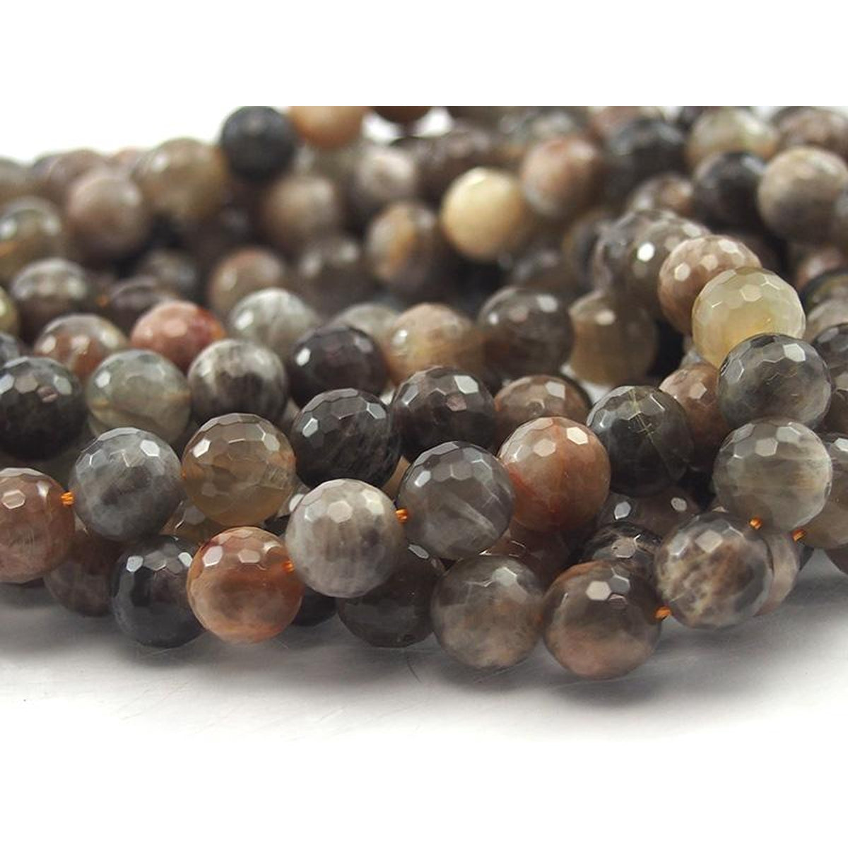 Moonstone Coffee Faceted Round 10mm Strand – Beads of Paradise
