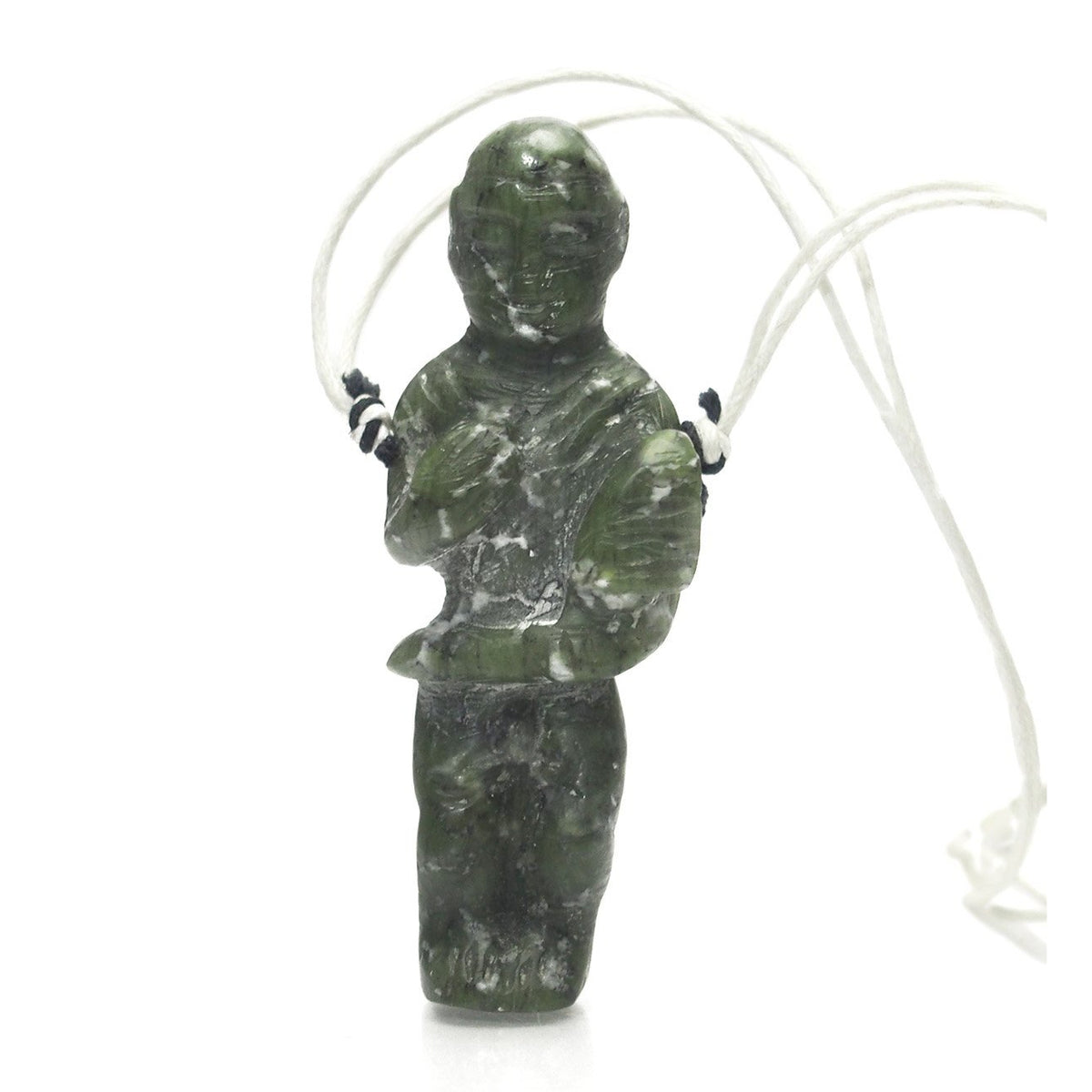 Bowenite Jade Monk Figure Carrying Lotus Blossom – Beads of Paradise
