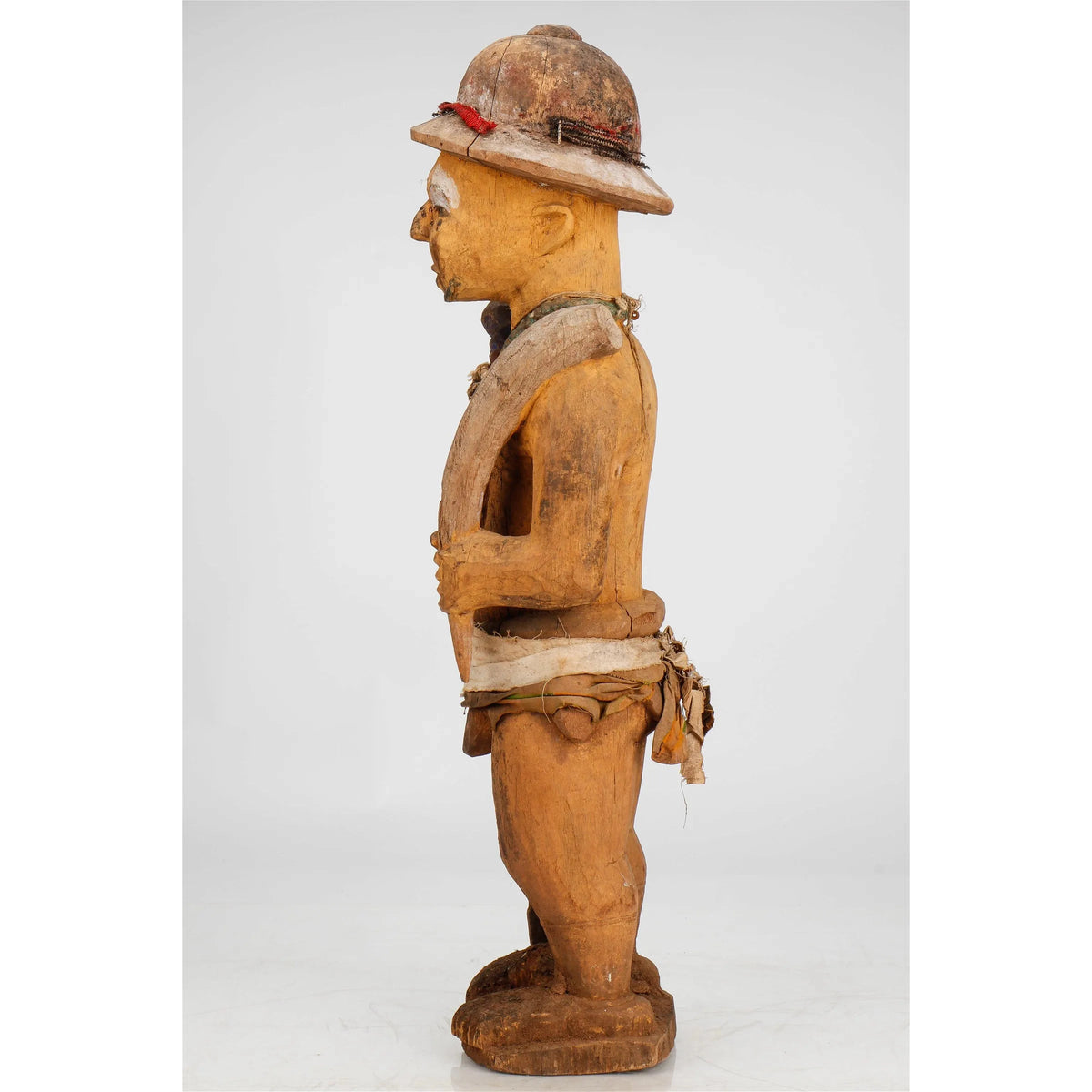 Igbo Ikenga Shrine Figure with Colonial Style Pith Helmet, Nigeria #22 ...