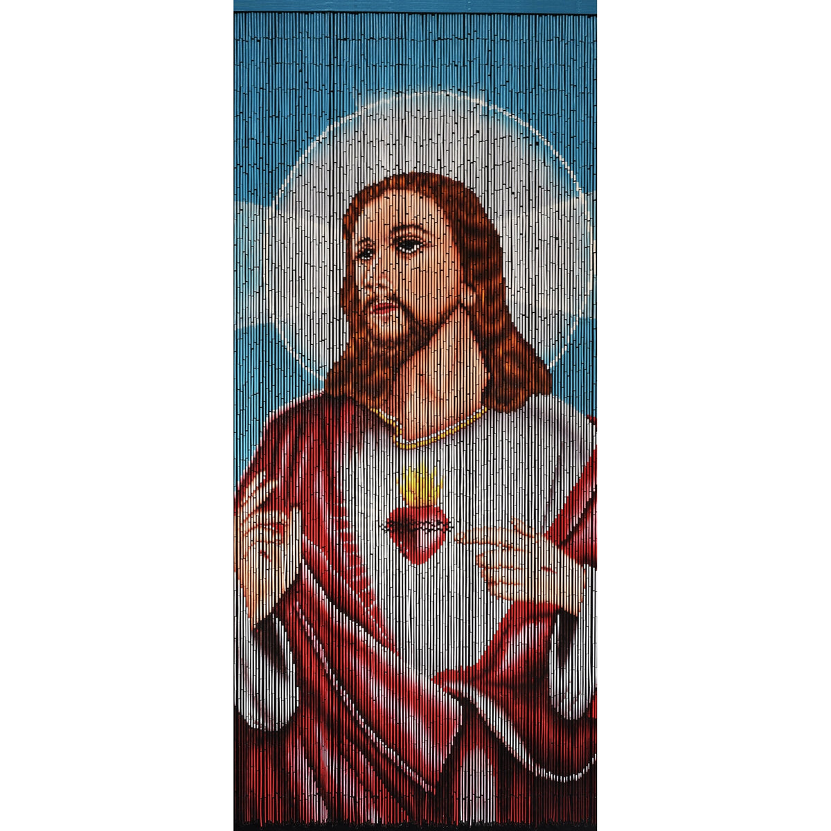 Bamboo Beaded Curtain Hand Painted-Jesus – Beads of Paradise